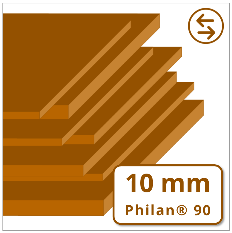 Philan 15 M PUR-Platte 10 mm stark 90 ±5° Shore A