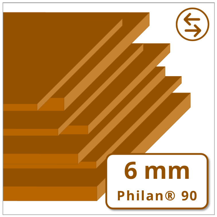 Philan 15 M PUR-Platte 6 mm stark 90 ±5° Shore A